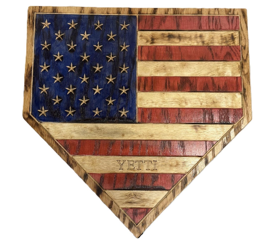 Home Plate US Flag Rustic Home Plate Flag Baseball Home Plate Flag ...