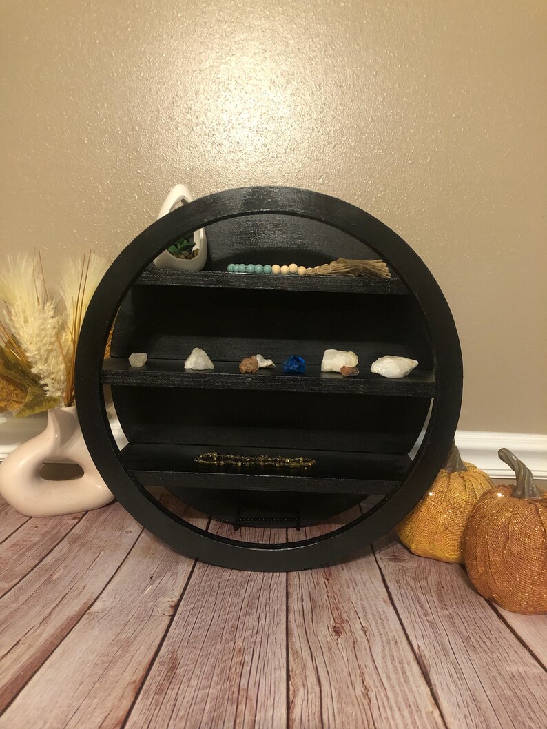 Wooden Crescent Moon Shelf Black Shelf Goth Shelf Spooky - Etsy