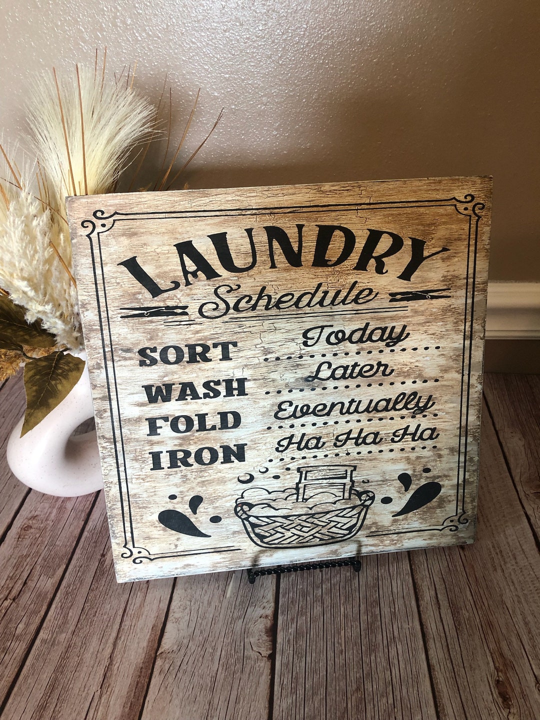 Laundry Room Sign Wash Dry Fold | Sort Wash Fold Iron | Rustic Sign ...