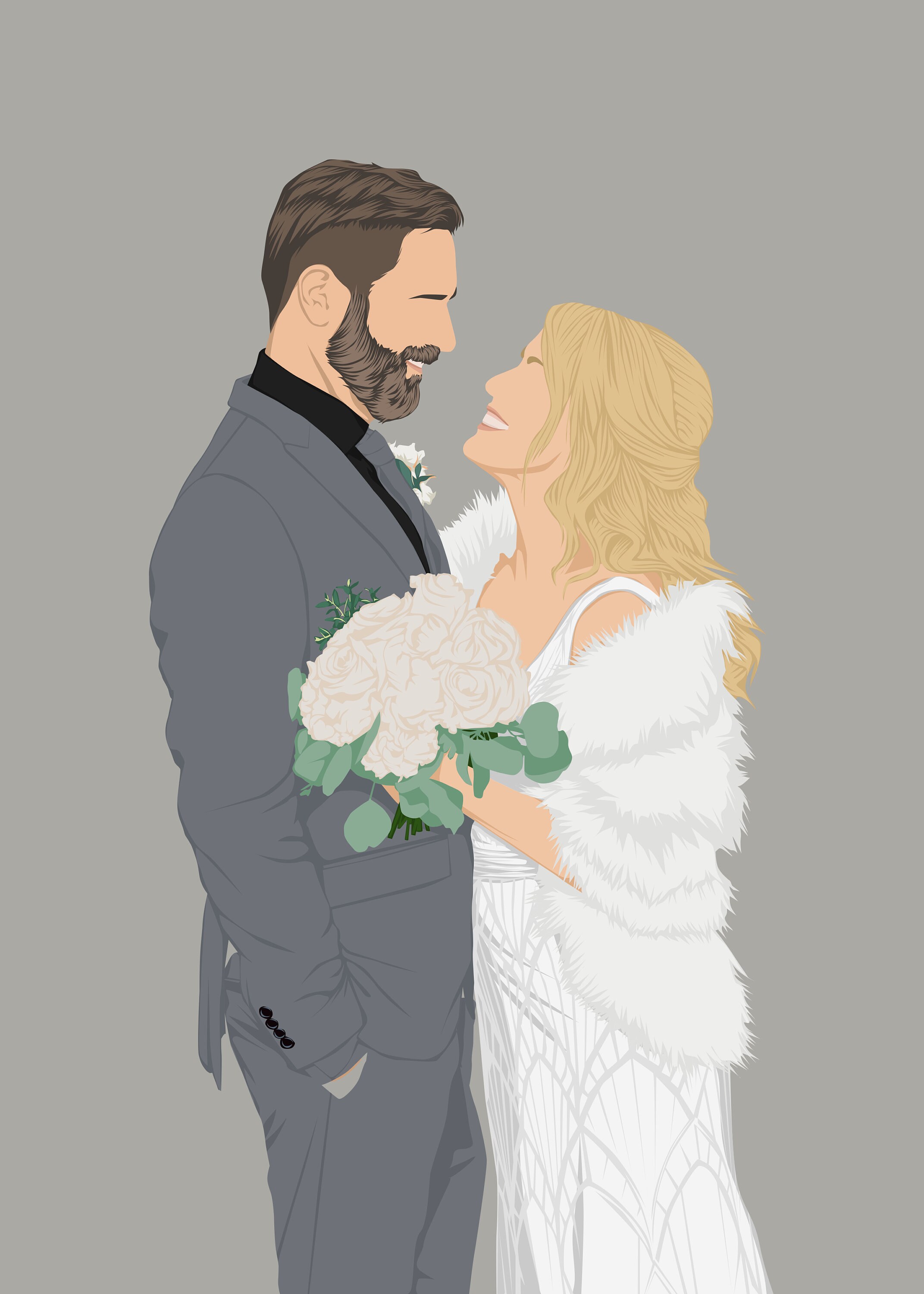 Customized Minimalist Portrait Digital Art Faceless - Etsy