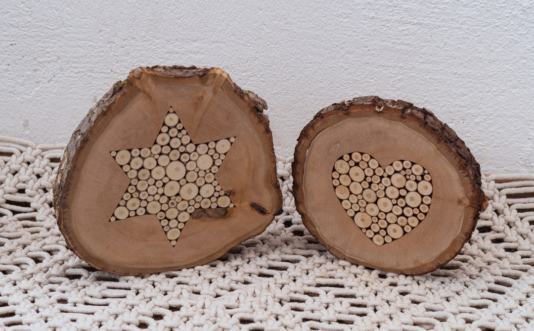 Baumscheibe Motiv mit Hölzern gefüllt - Etsy.de