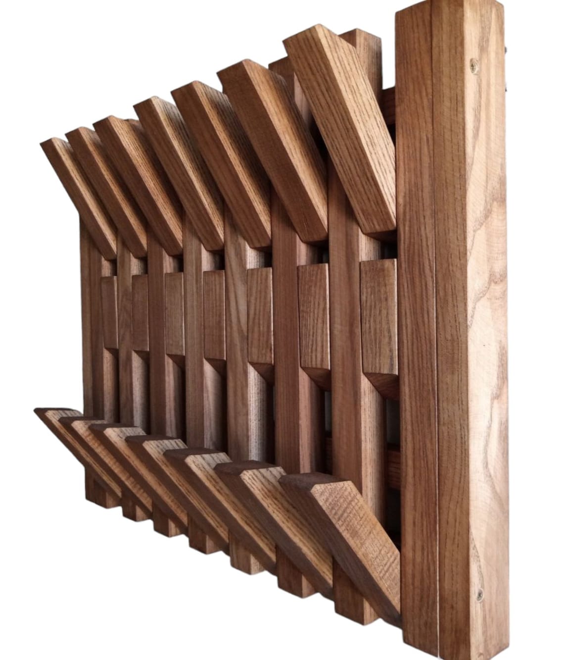 Wall Mount Organizer Piano.natural Wood.double Layer Coat Racks for ...