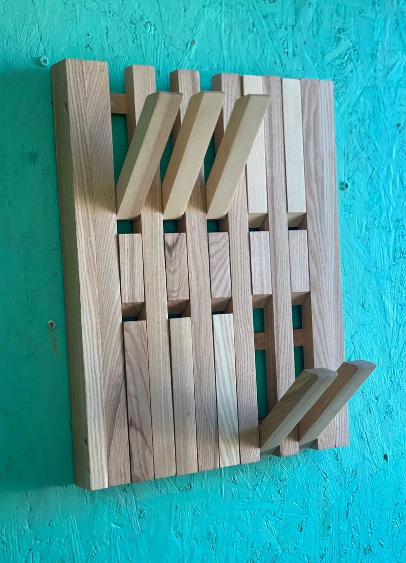 Wall Mount Organizer Piano.natural Wood.double Layer Coat Racks for ...