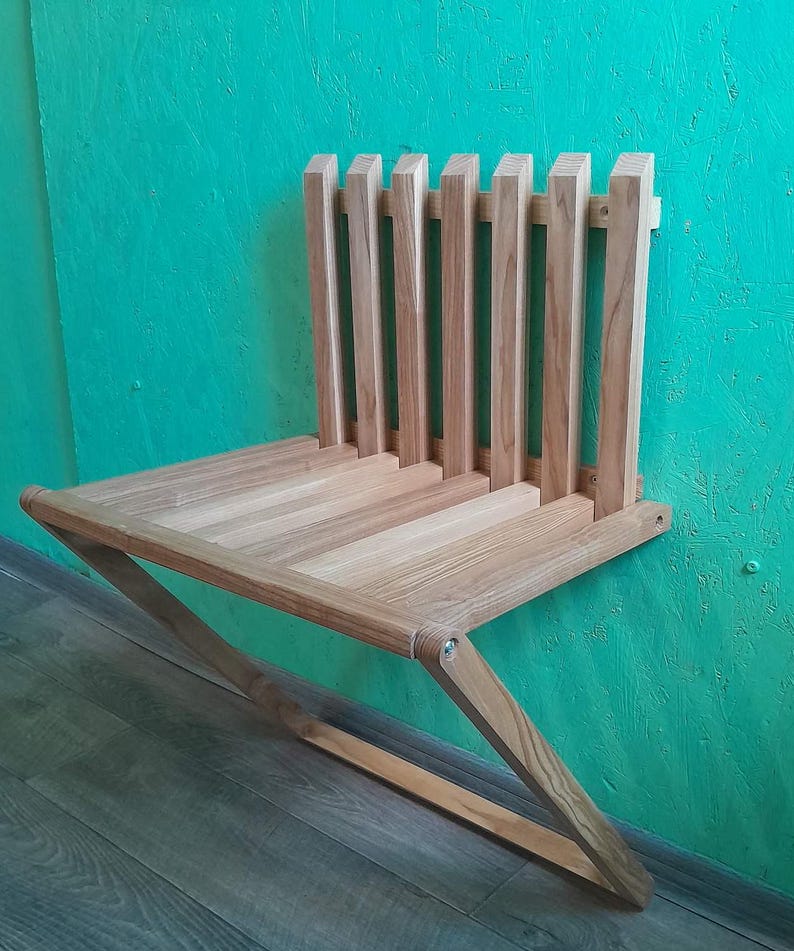 Wall-mounted Folding Brown Chair for Hallways.hallway Bench Transformer ...