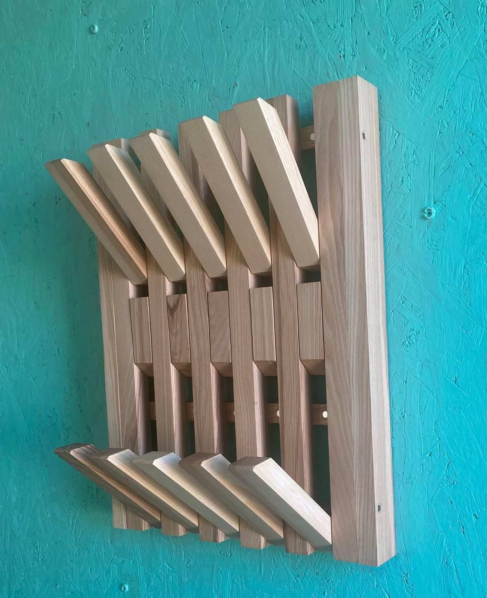 Wall Mount Organizer Piano.natural Wood.double Layer Coat Racks for ...