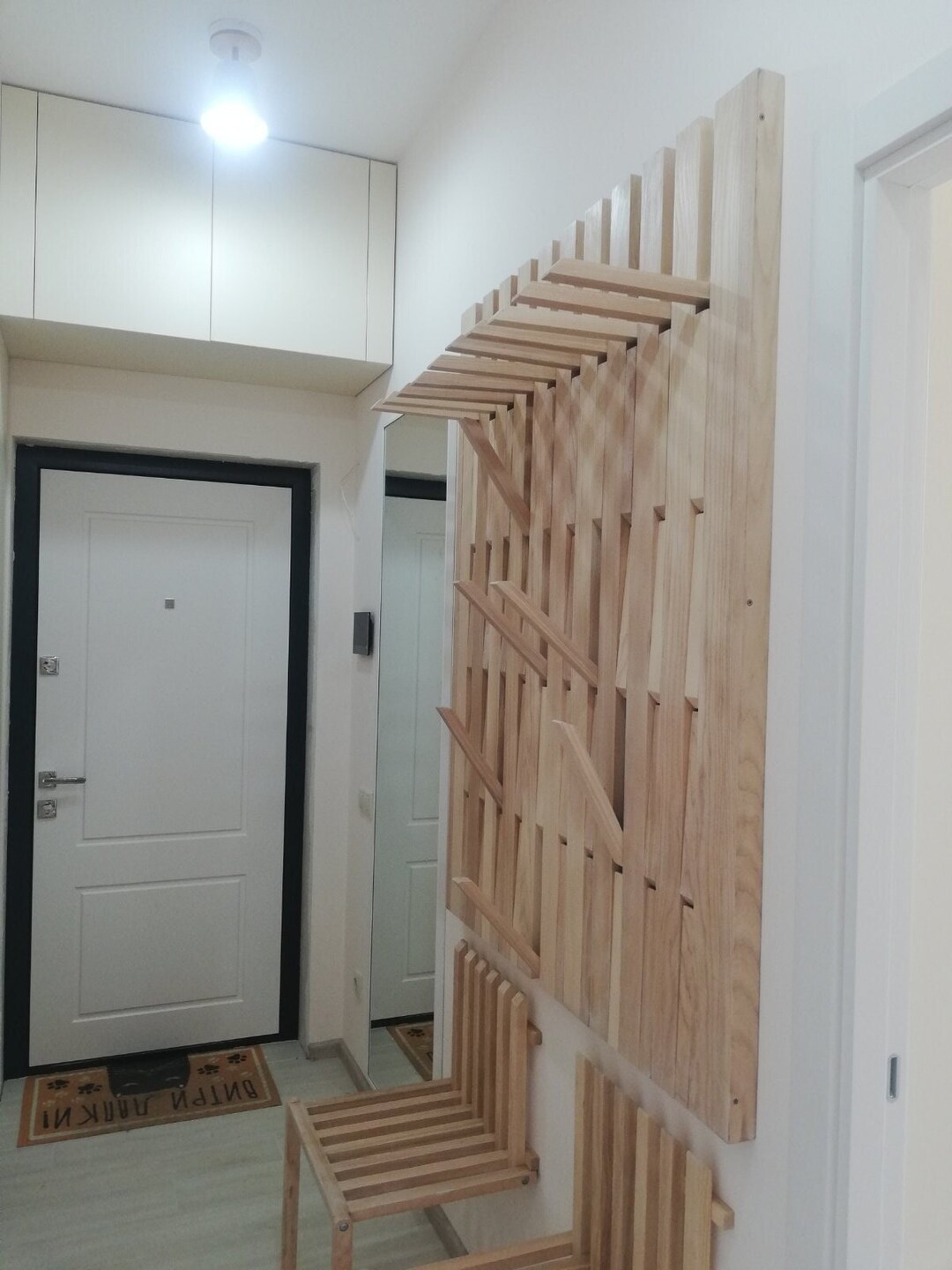 Wall Mounted Organizer +2 Hallway Bench Transformer . Natural Wood ...