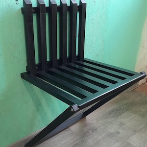 Wall-mounted Folding Brown Chair for Hallways.hallway Bench Transformer ...