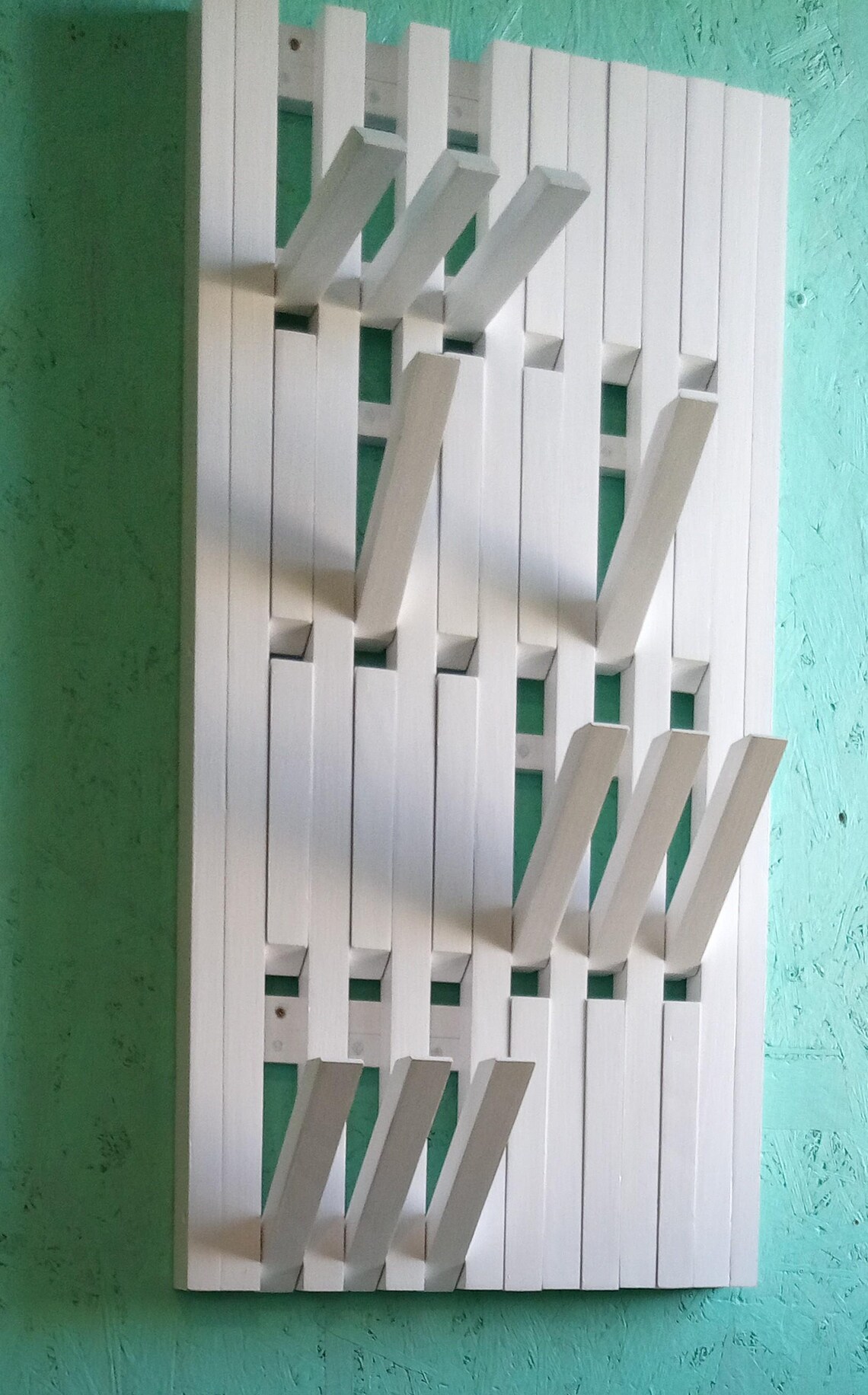Wall-mounted Organizer, Coat Rack, Natural Wood, for Clothing, Jackets ...