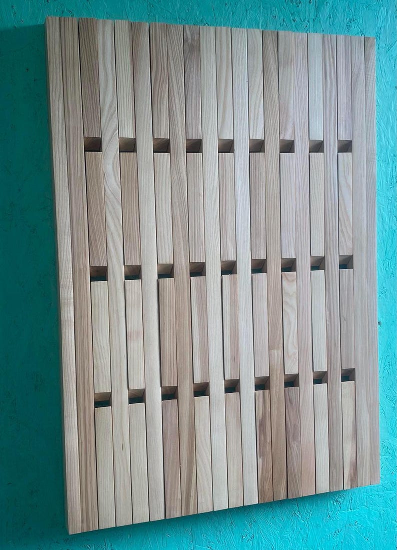 Natural Ash Wood Wall Coat Rack With Folding Hooks – Minimalist ...