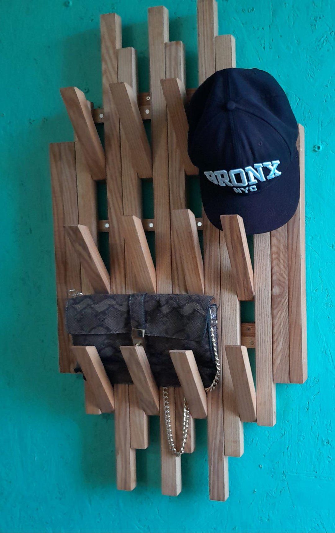 Wall-mounted Organizer, Original Coat Rack, Natural Wood, for Clothing ...