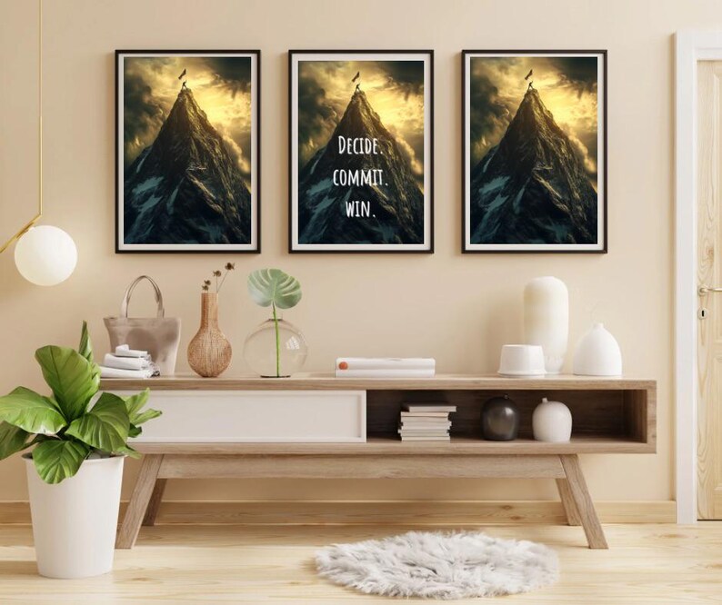 Decide Commit Win Motivation Poster, Office Decor (digital Download) - Etsy