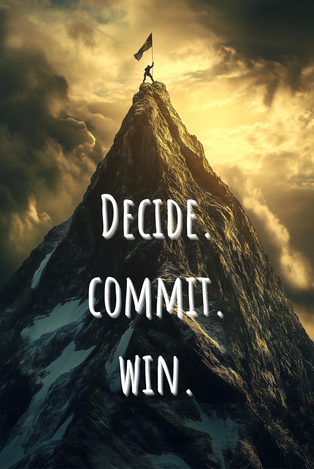 Decide Commit Win Motivation Poster, Office Decor (digital Download) - Etsy