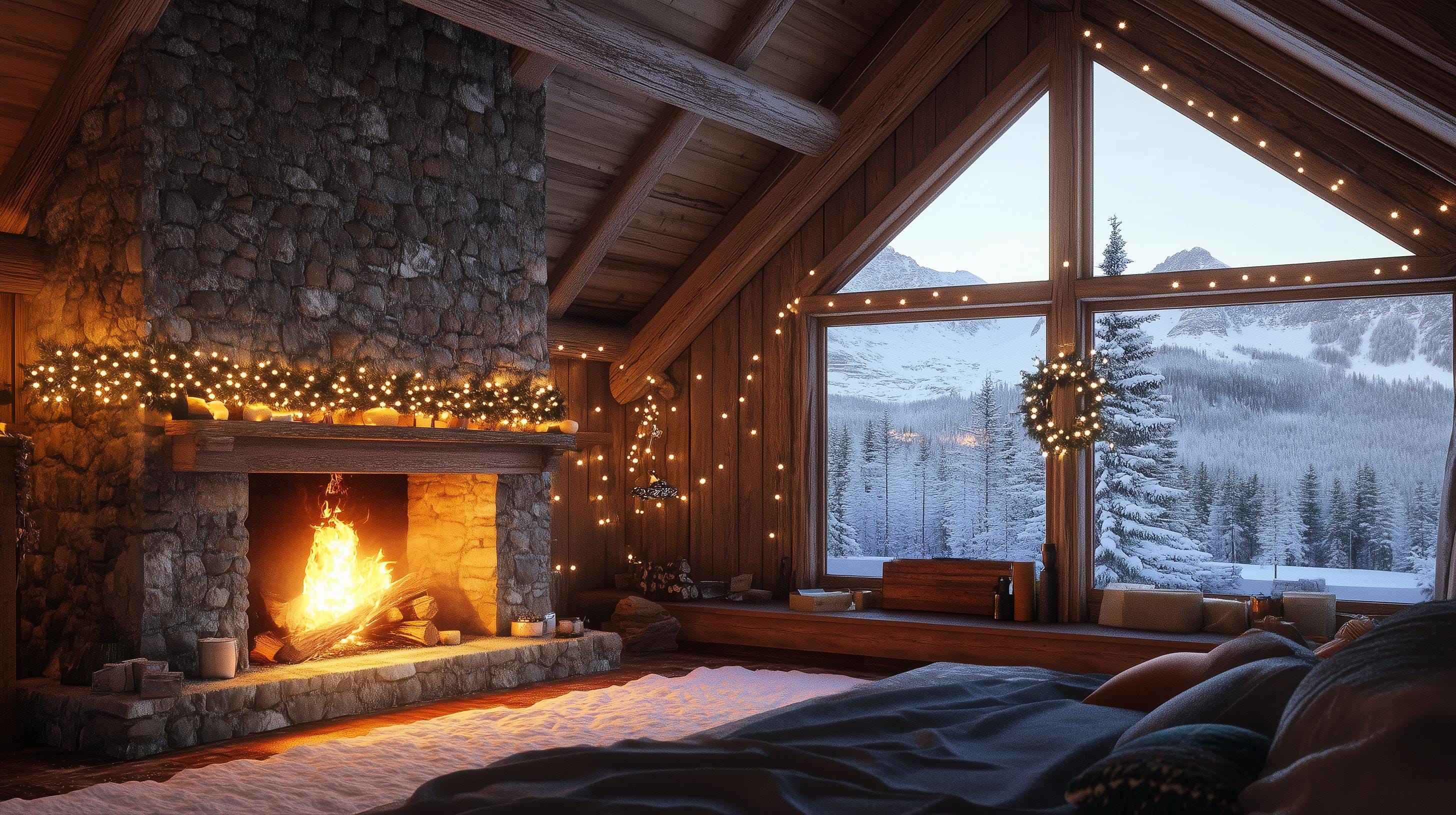 Cozy Cabin Virtual Background 3pics | Zoom Virtual Backgrounds ...