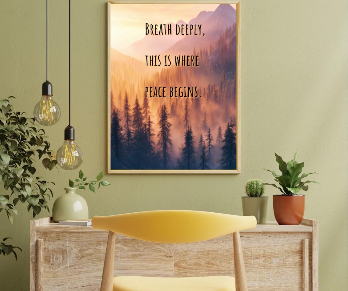 Peace Quote Art Portrait, Girly Wall Art, Trendy Gallery Wall Print ...
