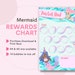 Printable Mermaid Themed Kids Rewards Card, REWARD Sticker Chart, Kids ...