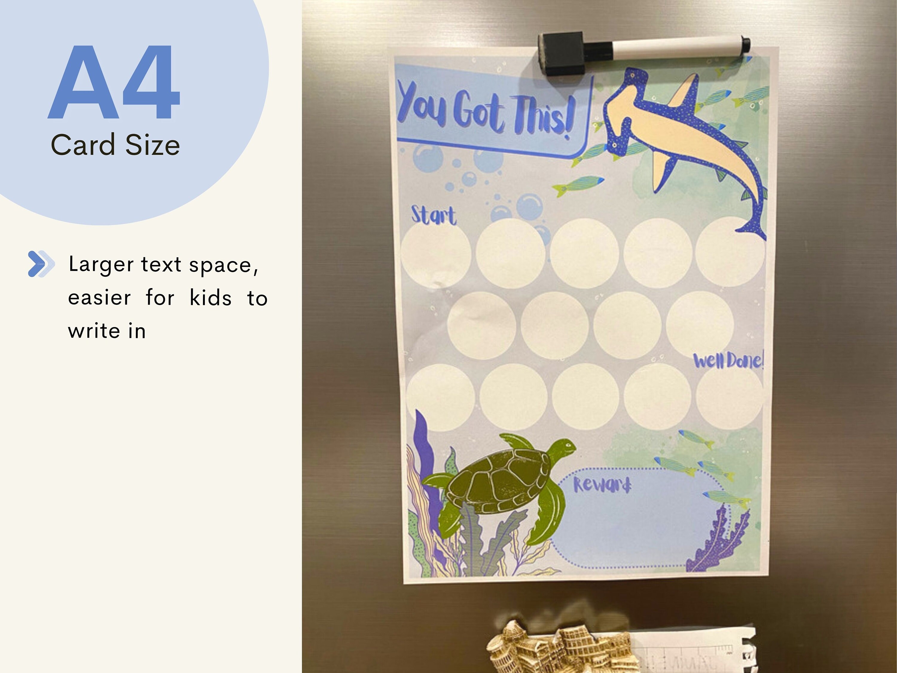 Printable Ocean Themed Kids Rewards Card, REWARD Sticker Chart, Kids ...