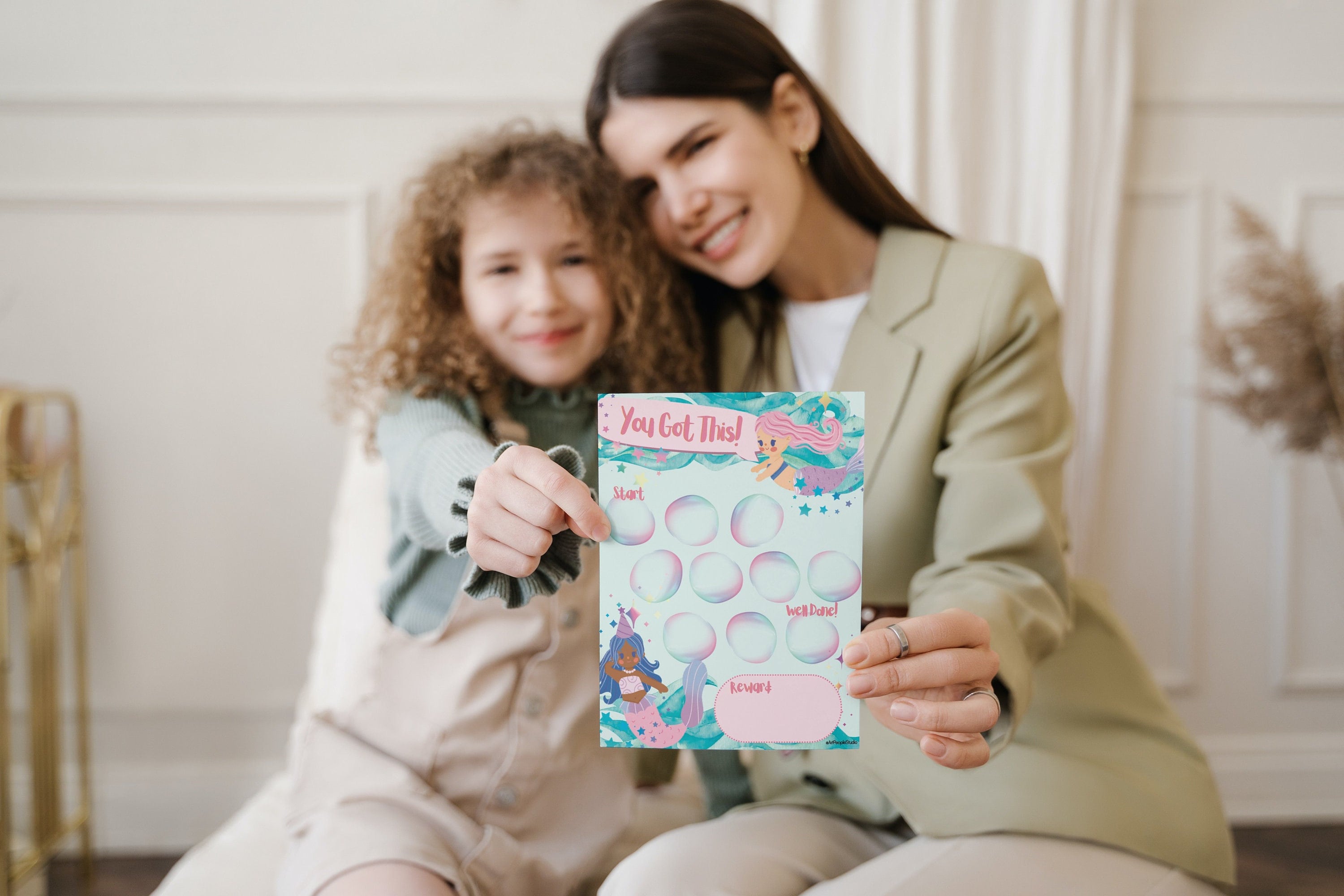 Printable Mermaid Themed Kids Rewards Card REWARD Sticker - Etsy