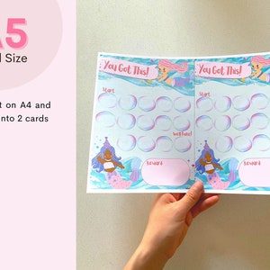 Printable Mermaid Themed Kids Rewards Card, REWARD Sticker Chart, Kids ...