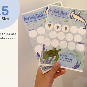 Printable Ocean Themed Kids Rewards Card, REWARD Sticker Chart, Kids ...