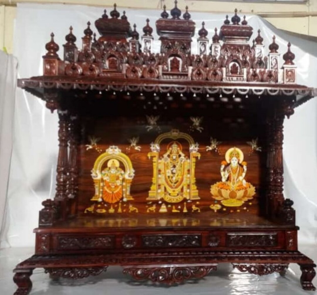Mysore Rosewood Inlay Art of Rosewood Pooja Mantapa - Etsy