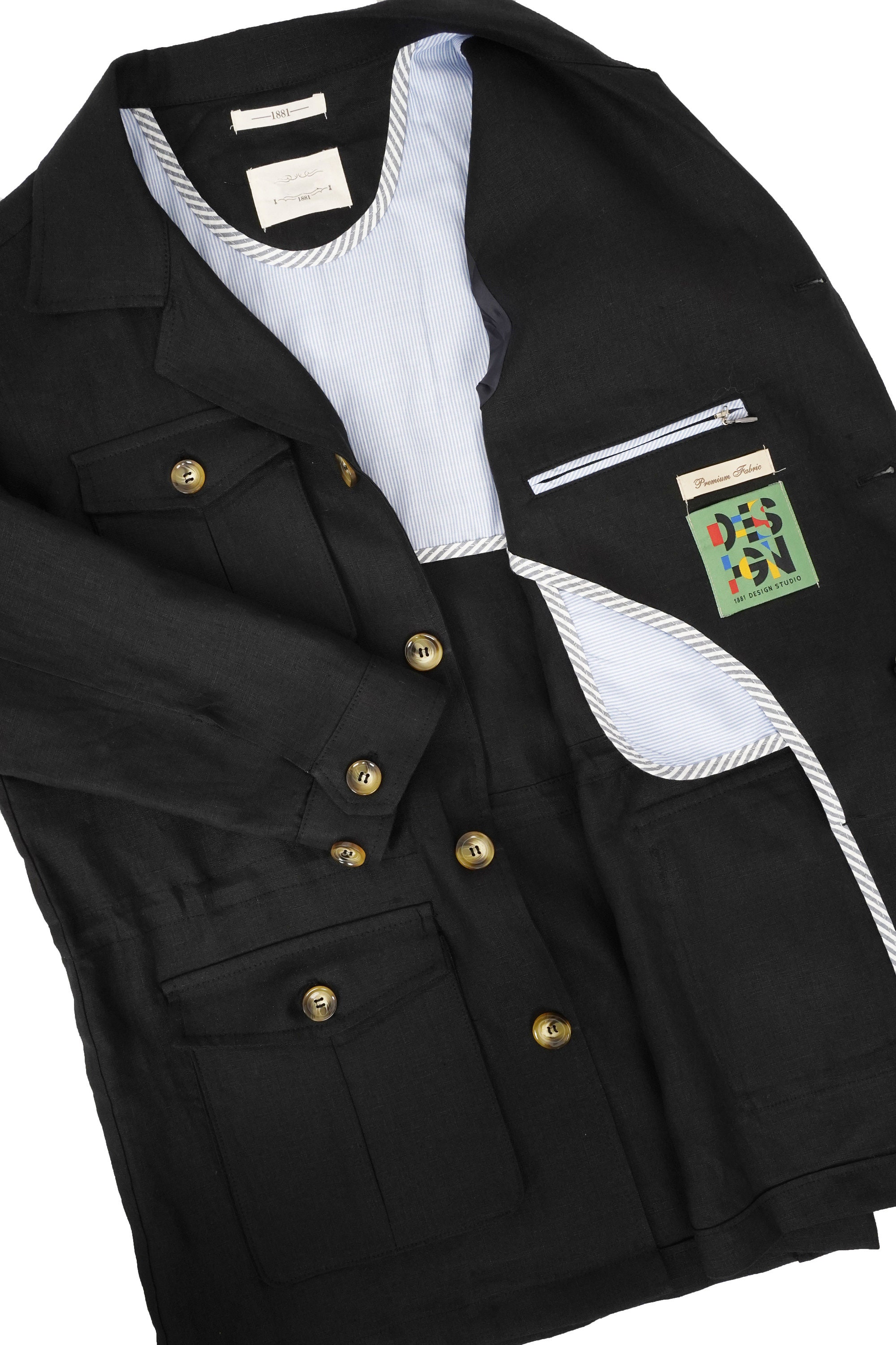 Pure Linen Black Safari Jacket - Etsy