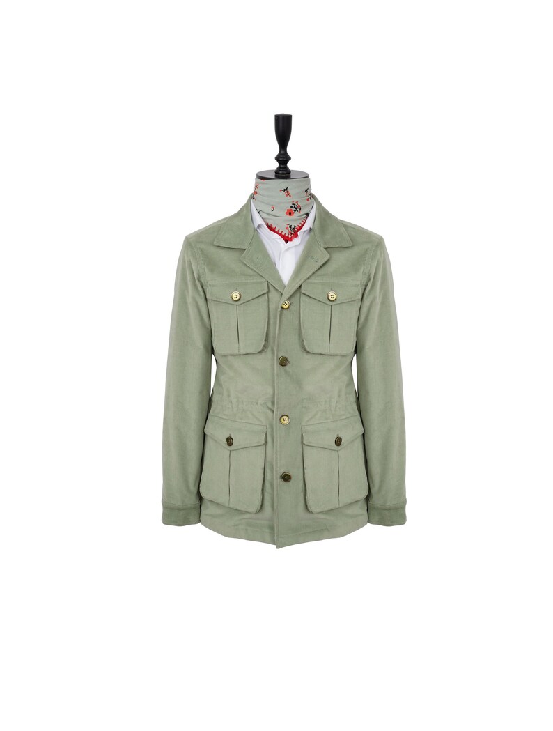 Corduroy Water Green Safari Jacket - Etsy
