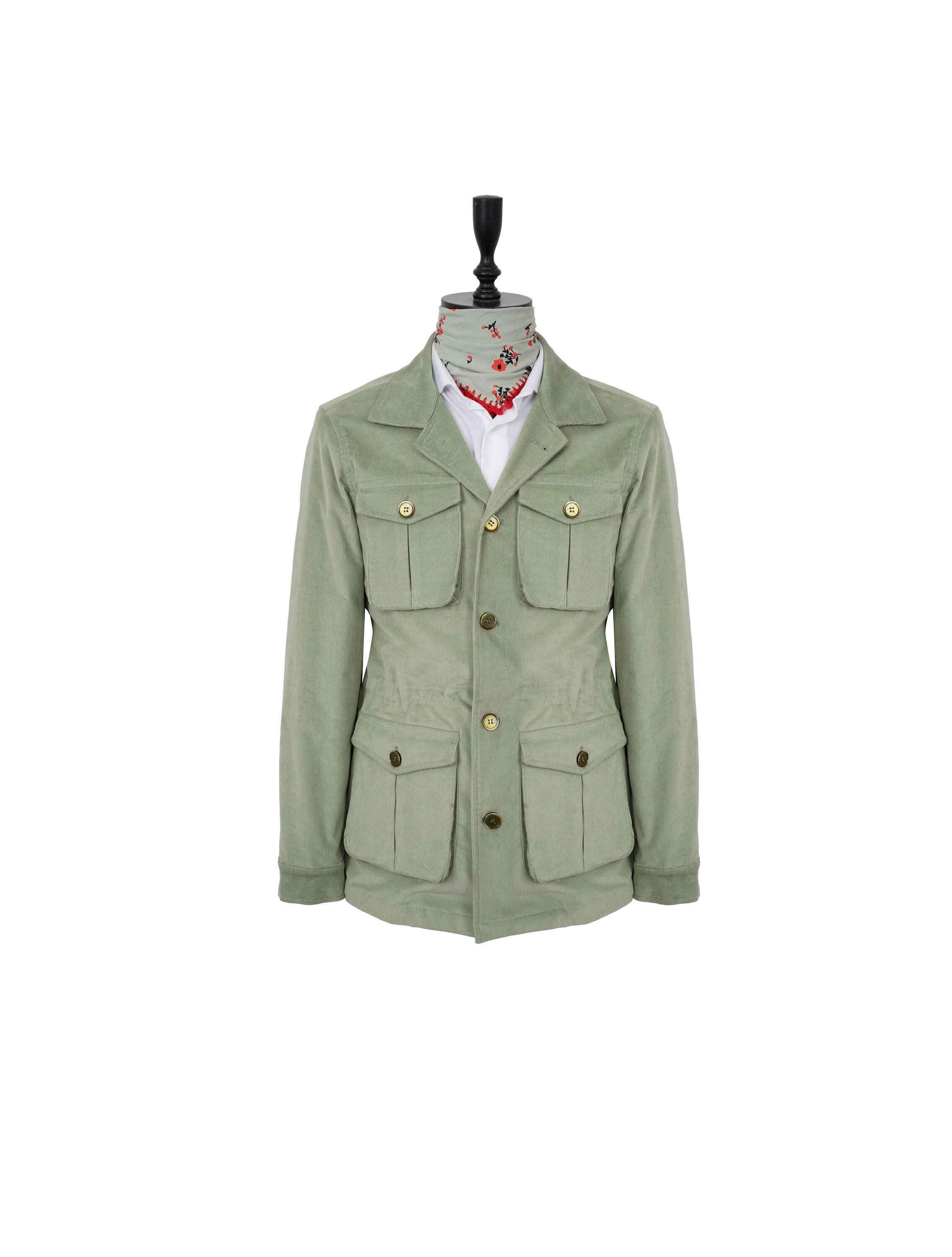 Corduroy Water Green Safari Jacket - Etsy