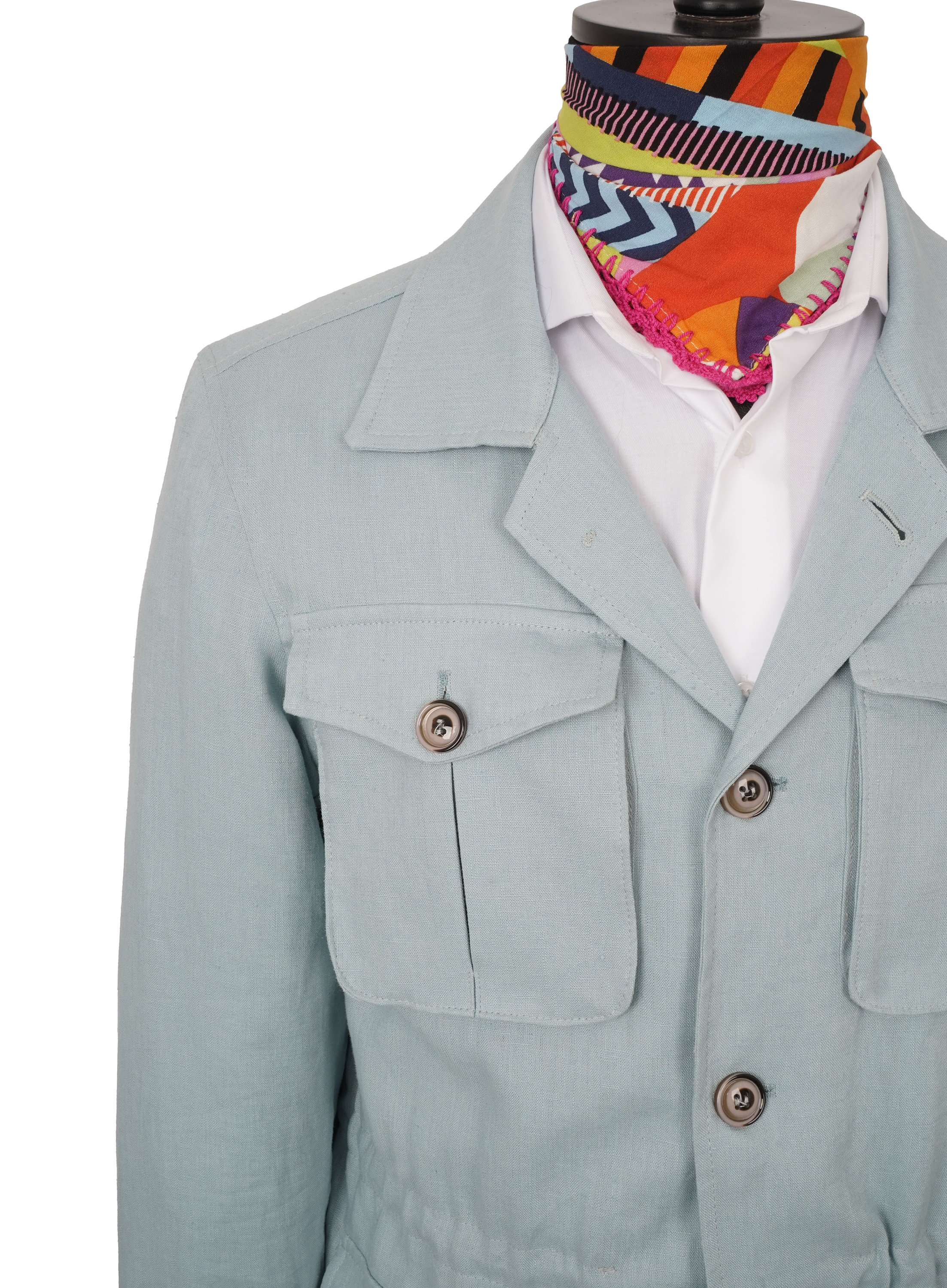 Pure Linen Baby Blue Safari Jacket - Etsy