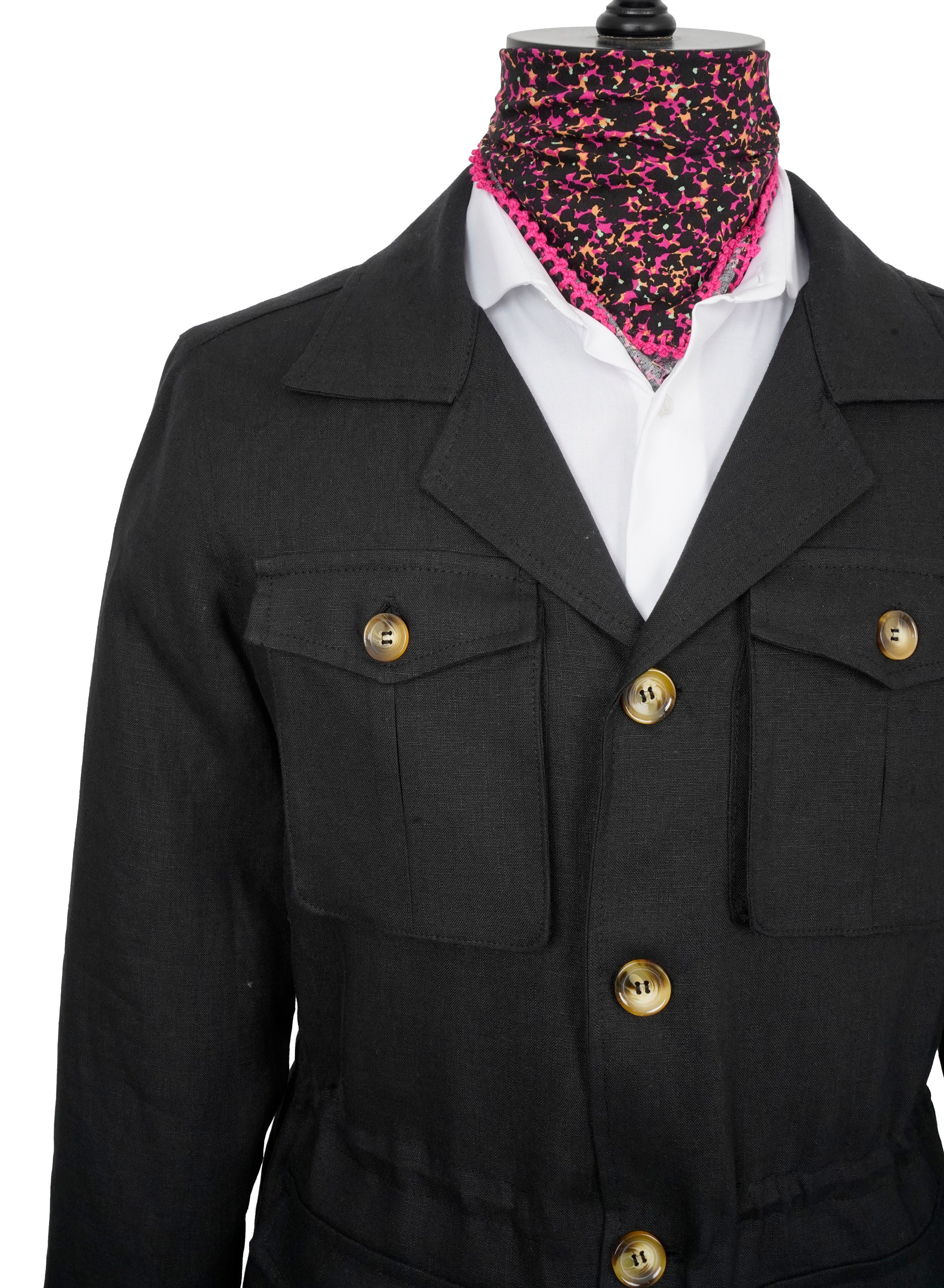 Pure Linen Black Safari Jacket - Etsy