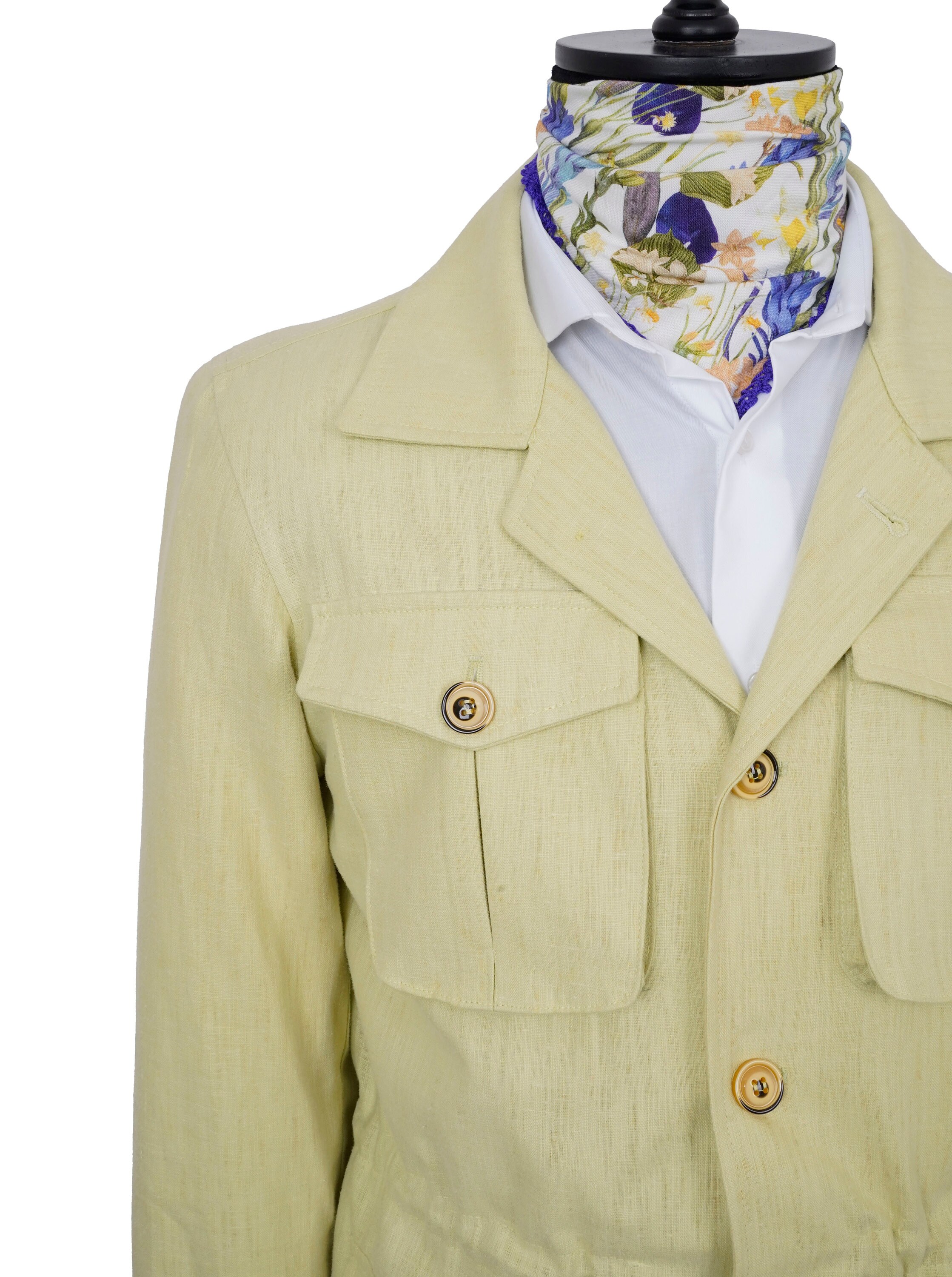 Pure Linen Lime Green Safari Jacket - Etsy