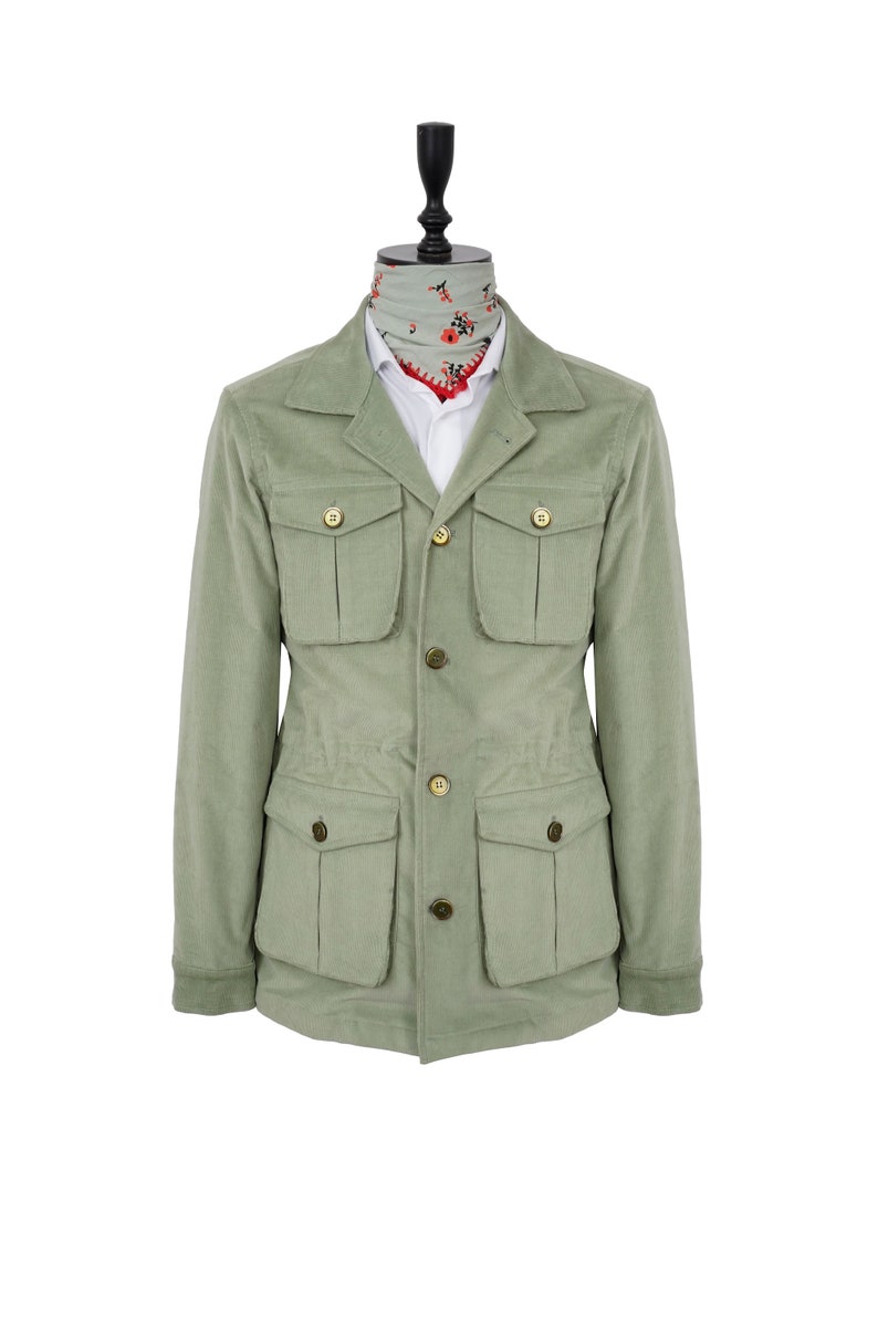 Corduroy Water Green Safari Jacket - Etsy