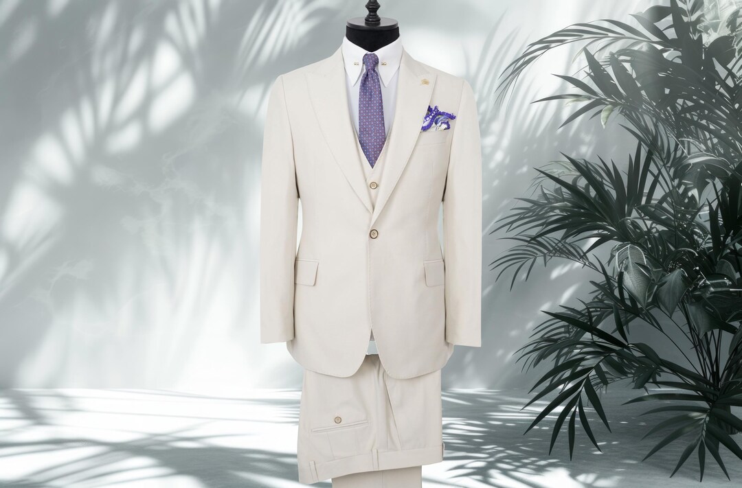 Pure Wool Stone Colour Suit - Etsy