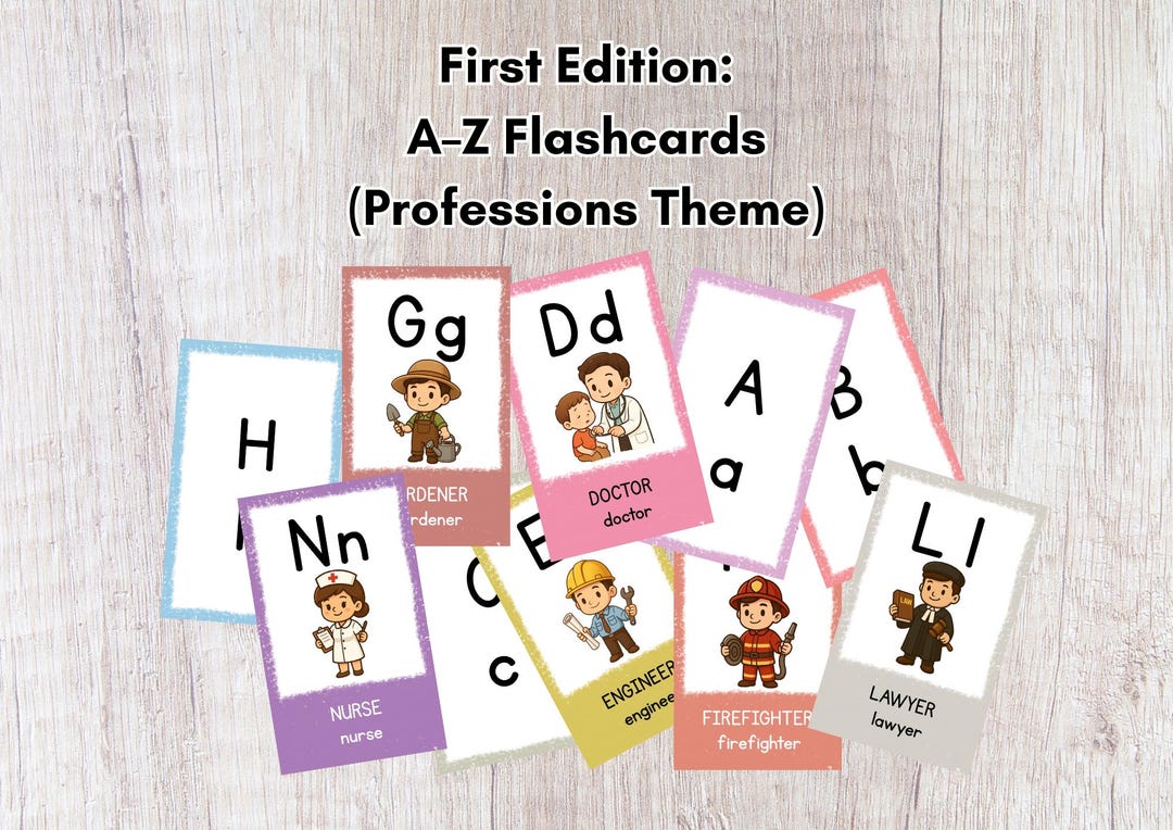 Professions Alphabet Flashcards: Interactive E-book + Printable PDF ...