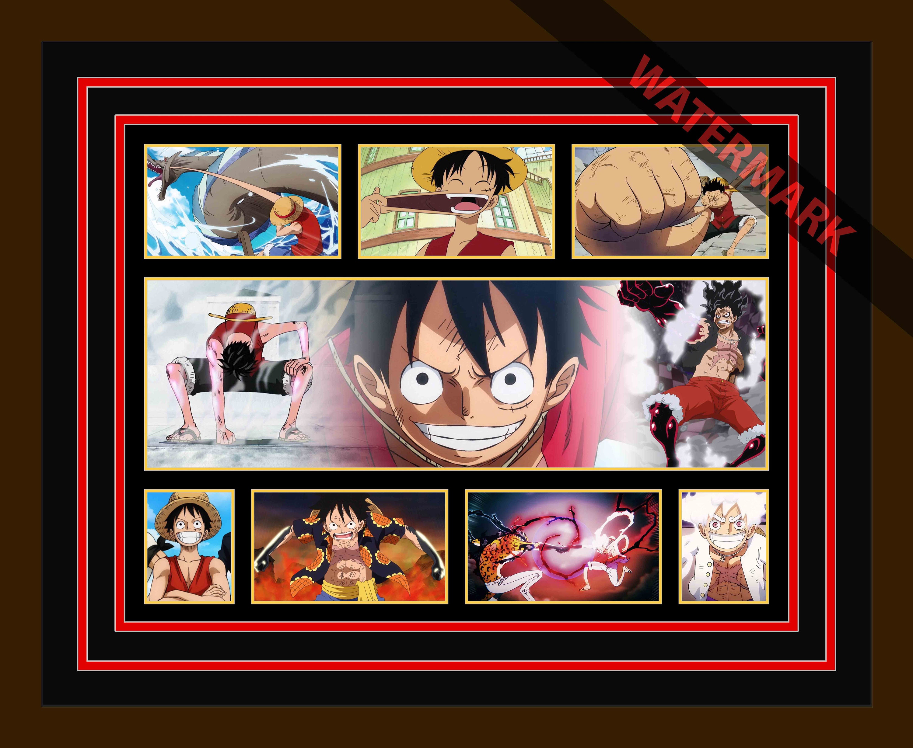 Framed Monkey D Luffy Collage Poster - One Piece Anime Custom Designed ...