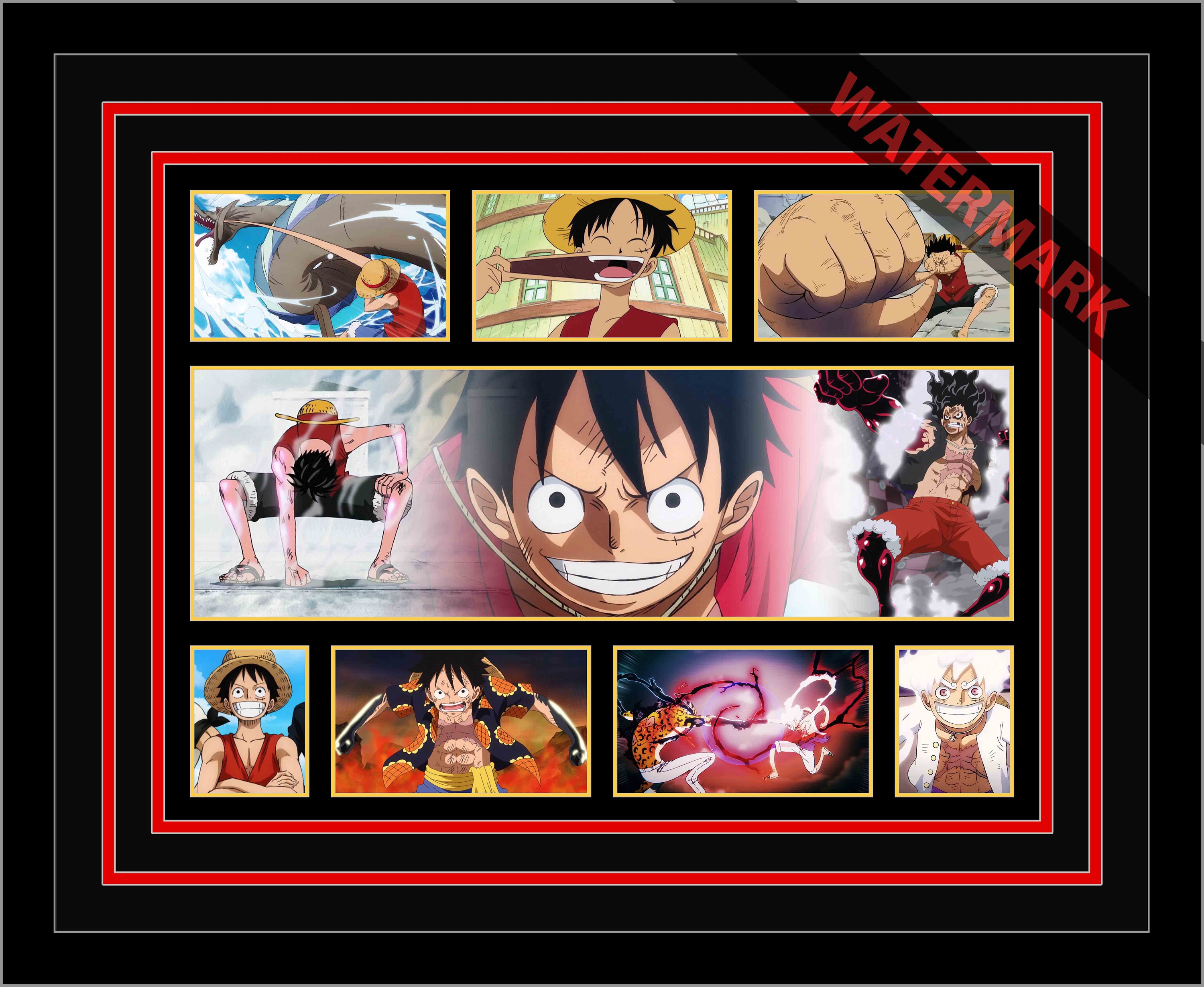 Framed Monkey D Luffy Collage Poster - One Piece Anime Custom Designed ...