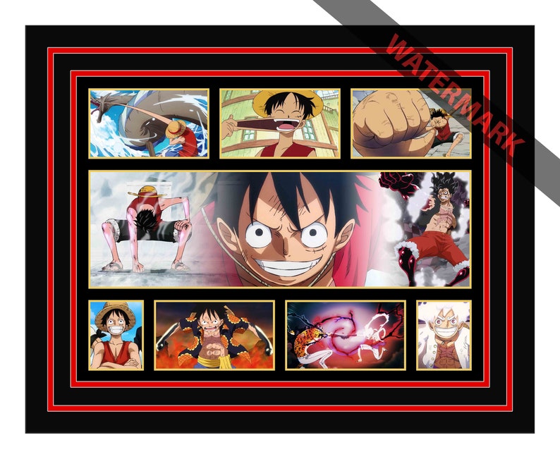 Framed Monkey D Luffy Collage Poster - One Piece Anime Custom Designed ...