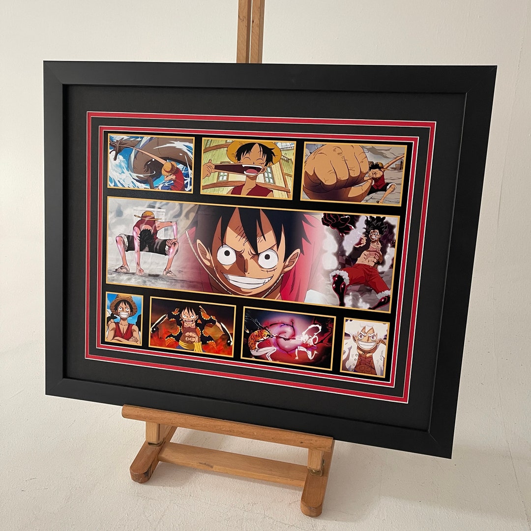 Framed Monkey D Luffy Collage Poster - One Piece Anime Custom Designed ...