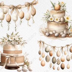 Boho Easter Watercolour Clipart, 20 Transparent PNG 300 Dpi, Rustic ...