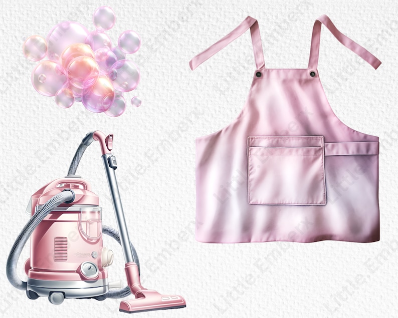 Cute Cleaning Watercolour Clipart Bundle, 20 Transparent PNG 300 Dpi ...