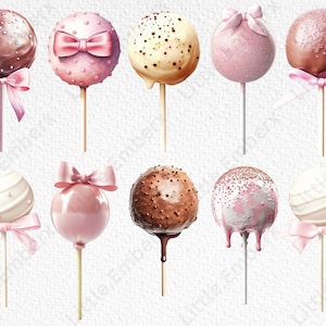 Cakepops Watercolour Clipart Bundle, 20 Transparent Isolated PNG 300 ...