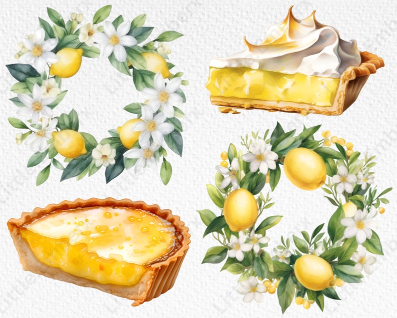 Lemons Watercolour Clipart Bundle 20 Transparent PNG 300 Dpi - Etsy