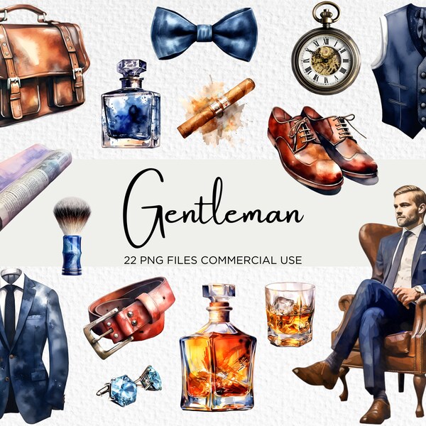 Gentleman Clipart - Etsy