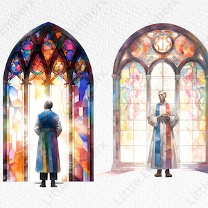 Watercolour Priest Clipart, 16 Transparent PNG 300 Dpi, Christianity ...