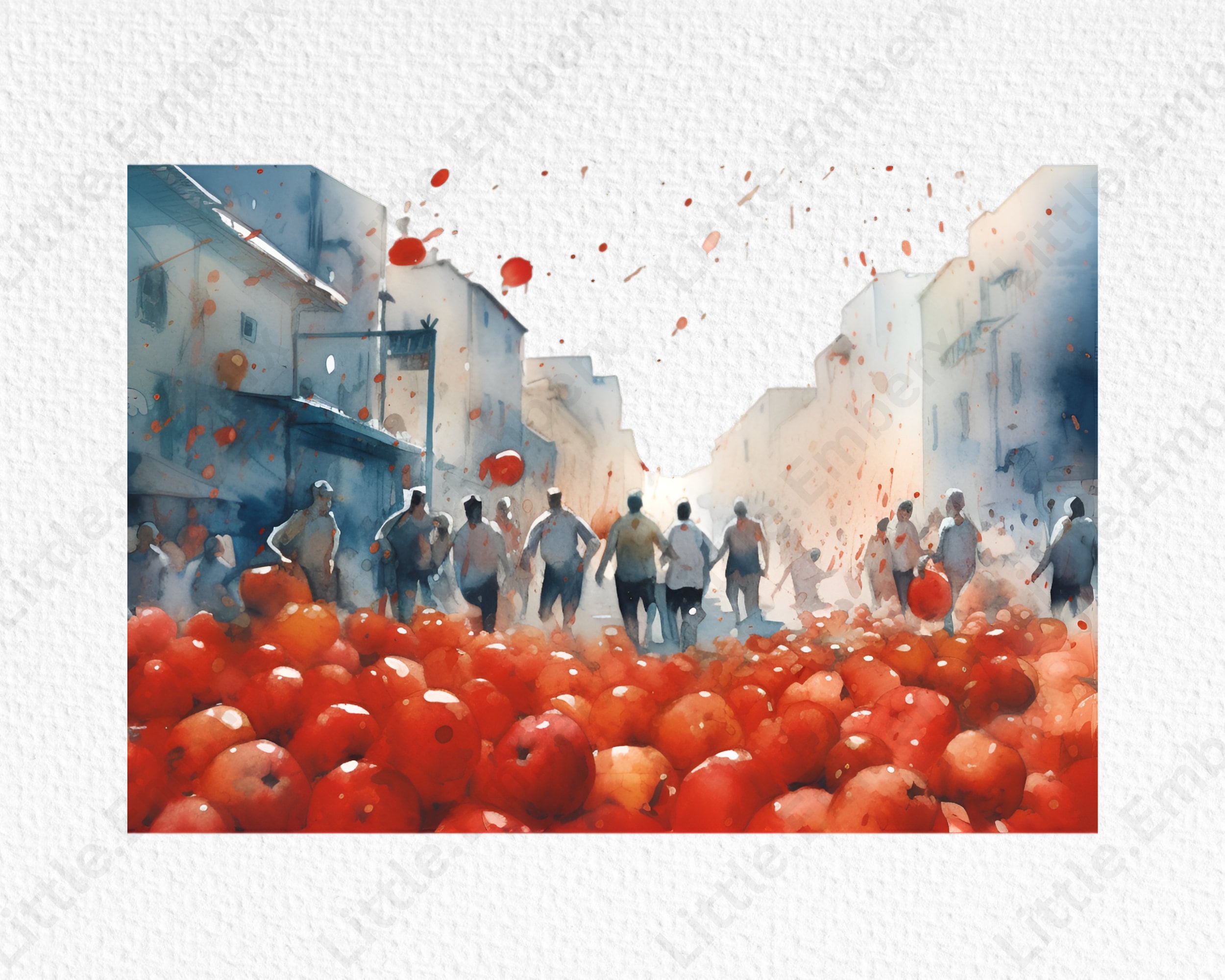 La Tomatina Watercolour Clipart Bundle 16 Transparent PNG 300 - Etsy