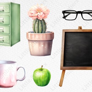 Teachers Life Watercolour Clipart Bundle, 24 Transparent PNG 300 Dpi ...
