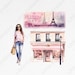 Pink Paris Watercolour Clipart, 22 Transparent PNG 300 Dpi, Romantic ...