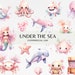 Pink Under the Sea Watercolour Clipart, 20 Transparent PNG 300 Dpi ...