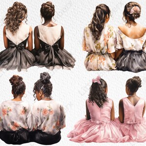Sisters Watercolour Clipart, 20 Transparent PNG 300 Dpi, Female Friends ...