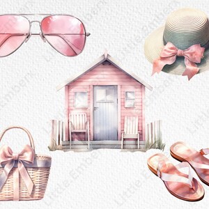 Summer Beach Watercolour Clipart Bundle, 24 Transparent PNG 300 Dpi ...