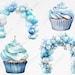 Blue Birthday Party Watercolour Clipart, 20 Transparent PNG 300 Dpi ...